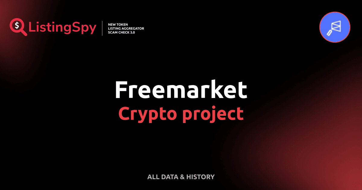 Freemarket crypto project: Freemarket token listings, events, analysis | ListingSpy