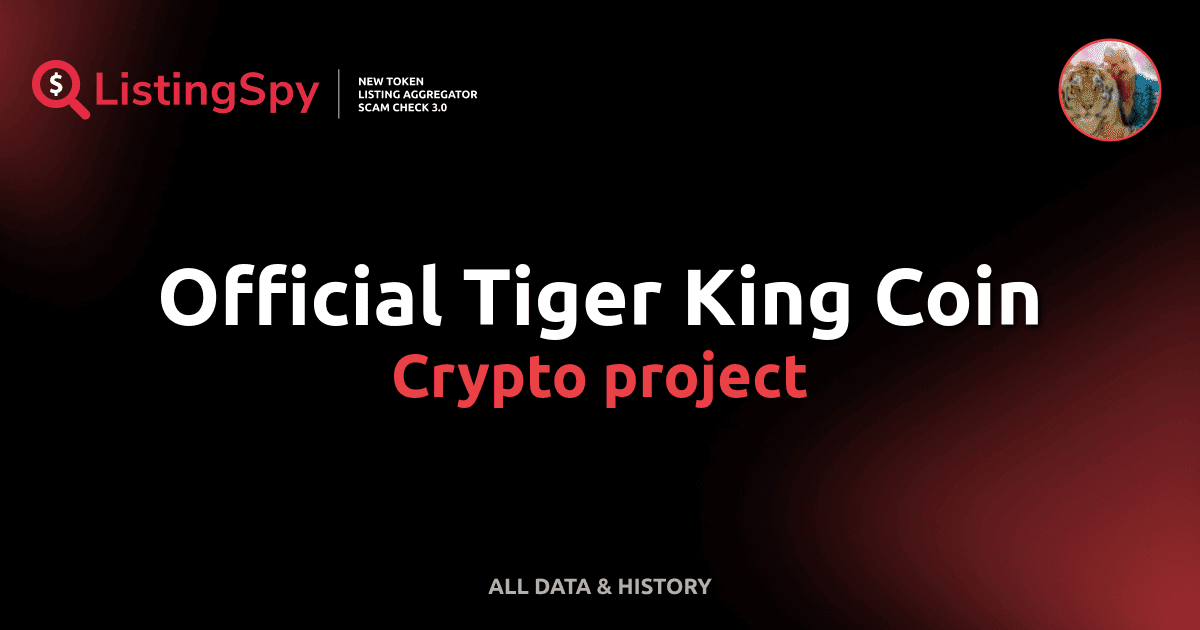 Official Tiger King Coin crypto project: TIGER token listings, events ...
