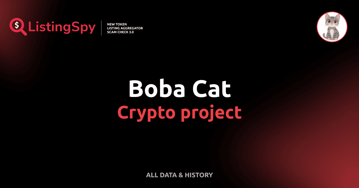 Boba Cat crypto project: BOBA token listings, events, analysis | ListingSpy