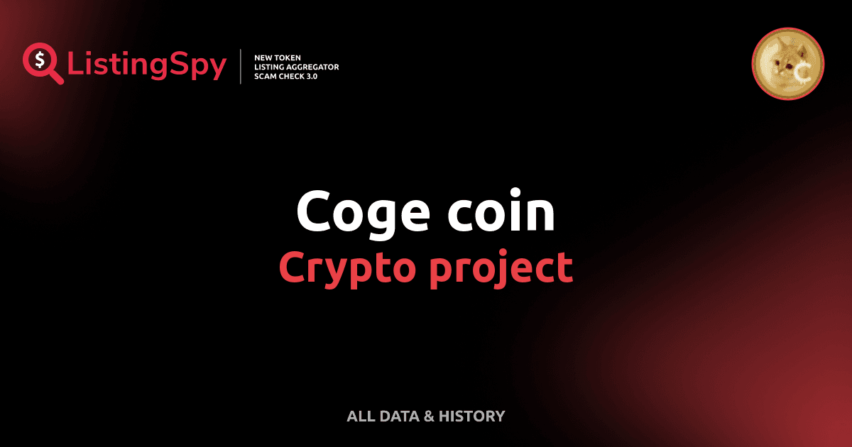 Coge coin crypto project: coge token listings, events, analysis ...