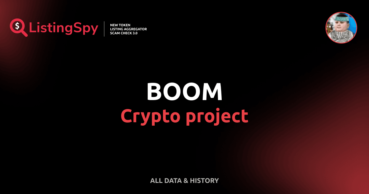 BOOM crypto project: BOOM token listings, events, analysis | ListingSpy