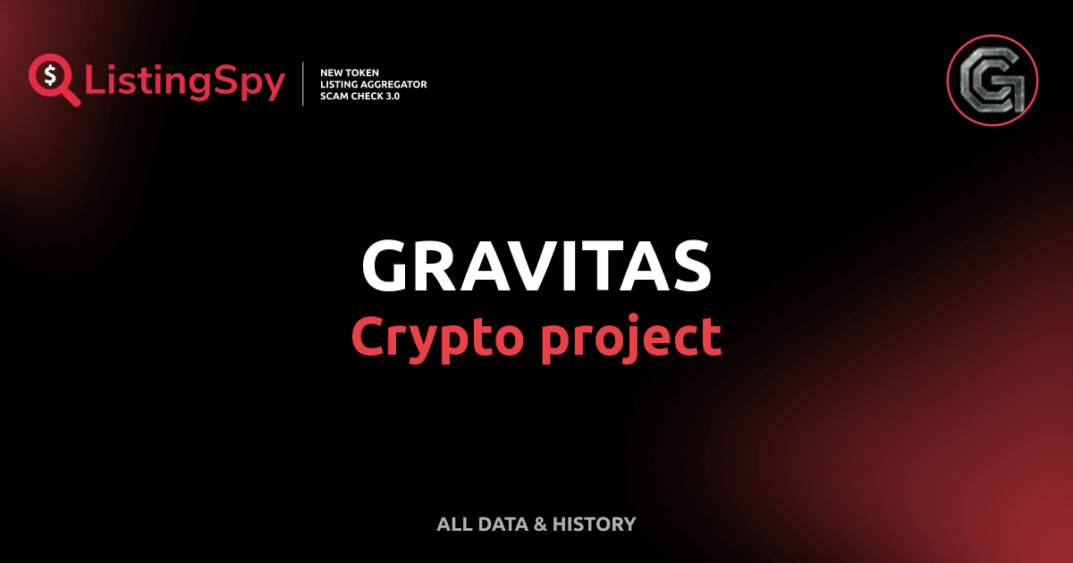 GRAVITAS crypto project: GTI token listings, events, analysis | ListingSpy