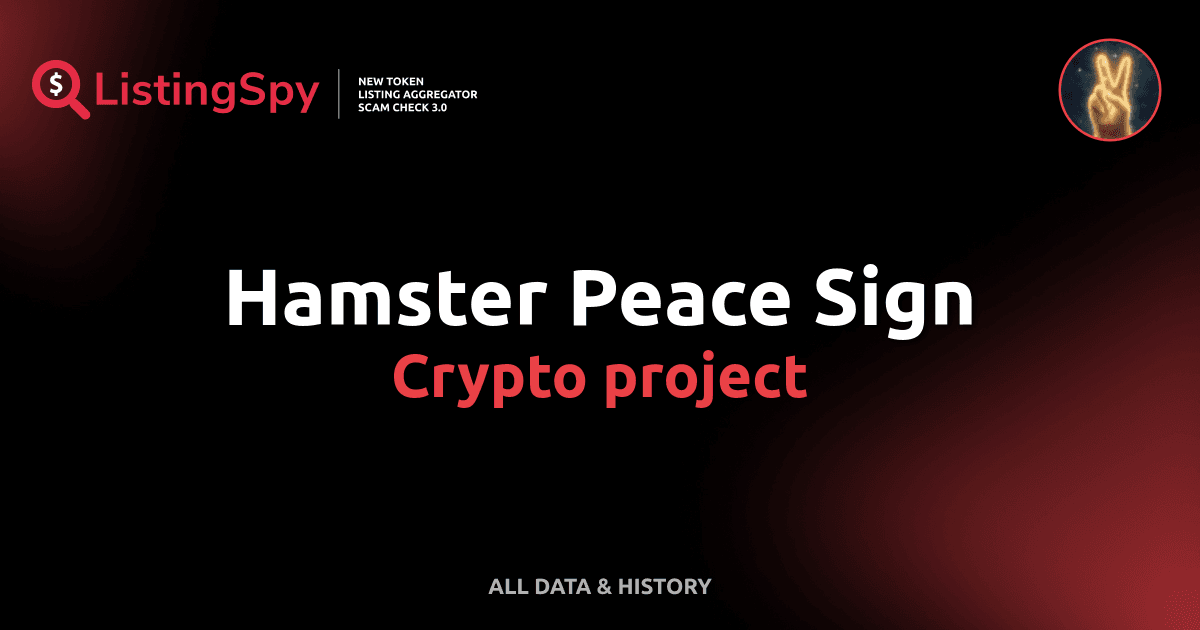 Hamster Peace Sign crypto project: PEACE token listings, events ...