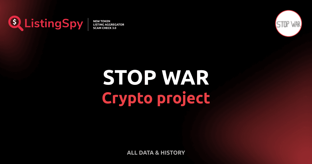 STOP WAR crypto project: STOPWAR token listings, events, analysis ...