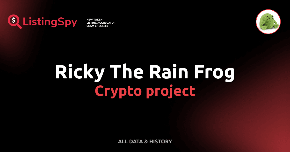 Ricky The Rain Frog crypto project: RICKY token listings, events ...