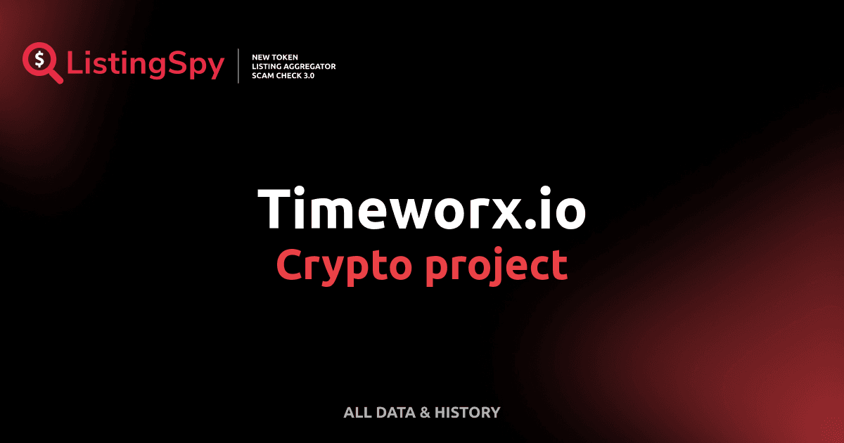 Timeworx.io crypto project: TIX token listings, events, analysis | ListingSpy
