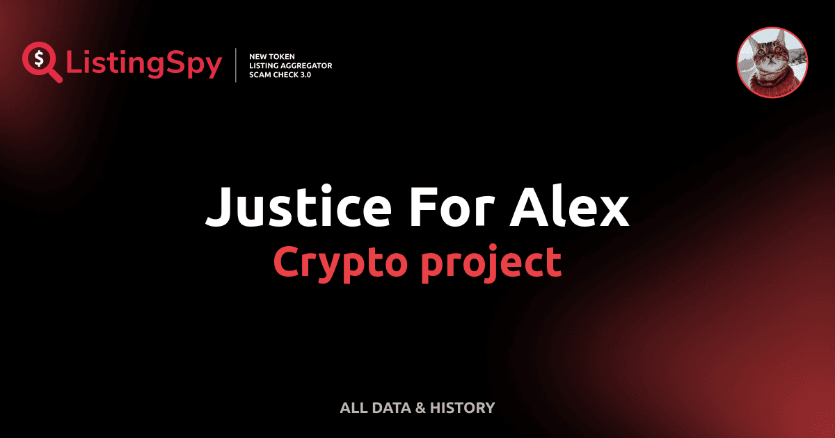 Justice For Alex crypto project: ALEX token listings, events, analysis | ListingSpy