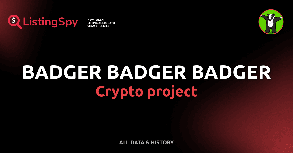 BADGER BADGER BADGER crypto project: BADGER token listings, events ...