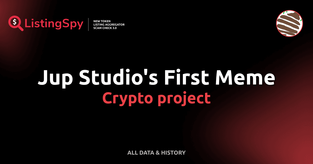 Jup Studio's First Meme crypto project: Poopiter token listings, events, analysis | ListingSpy