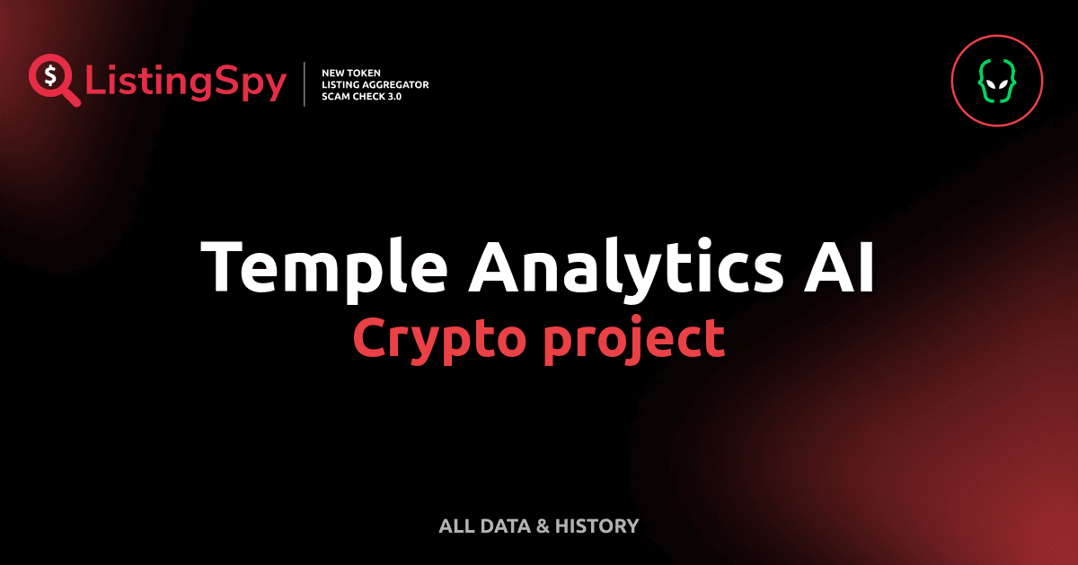 Temple Analytics AI crypto project: TA token listings, events, analysis | ListingSpy