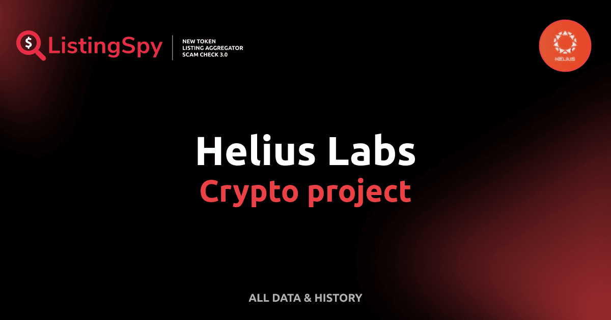 Helius Labs crypto project: HELIUS token listings, events, analysis ...
