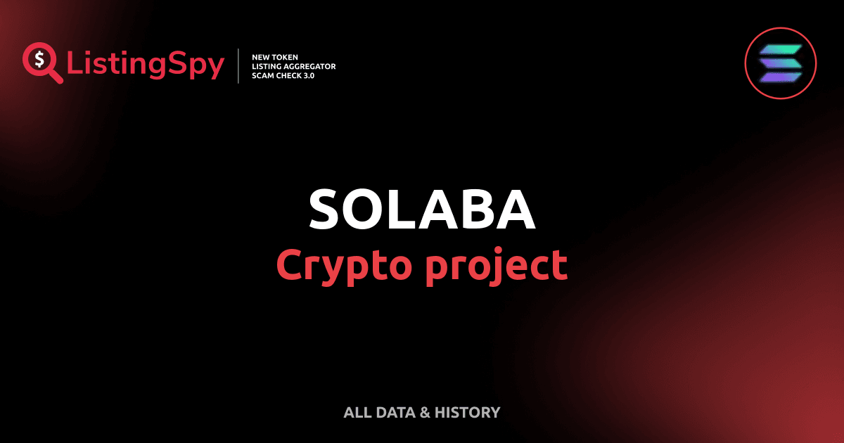 SOLABA crypto project: SOLABA token listings, events, analysis | ListingSpy
