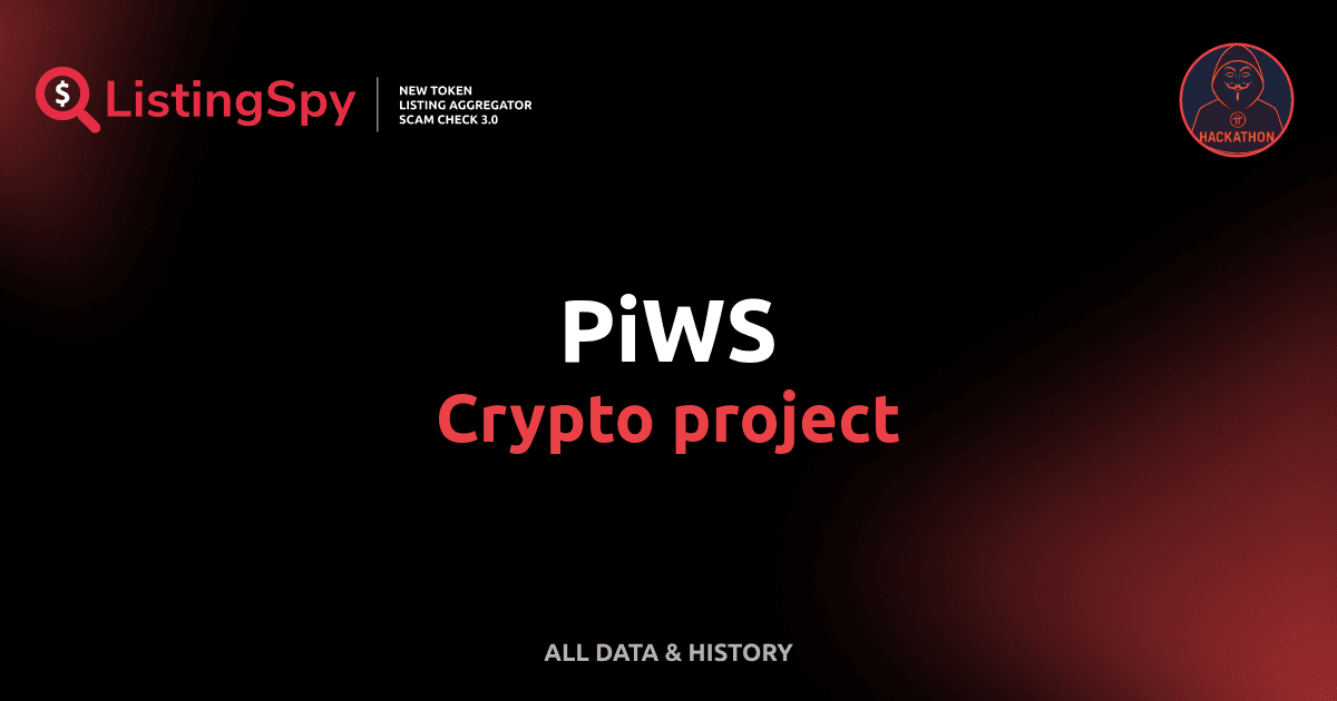 PiWS crypto project: Piws token listings, events, analysis | ListingSpy