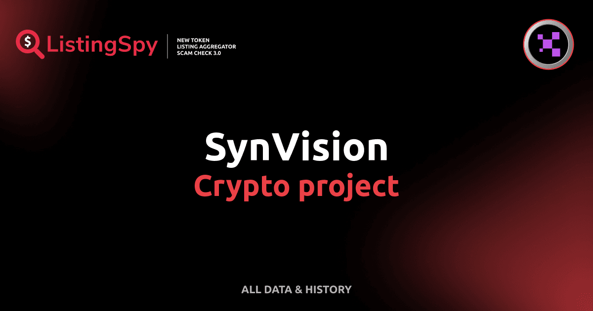 SynVision crypto project: TWS token listings, events, analysis | ListingSpy
