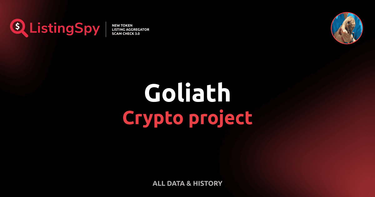 Goliath crypto project: Goliath token listings, events, analysis ...
