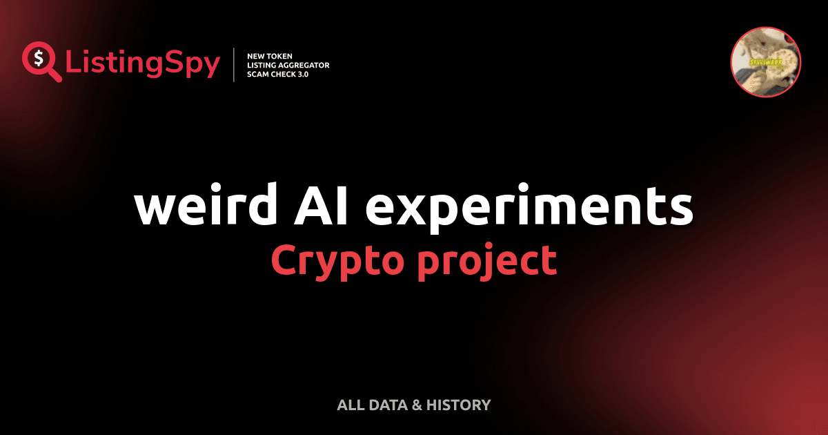 weird AI experiments crypto project: fullwarp token listings, events, analysis | ListingSpy