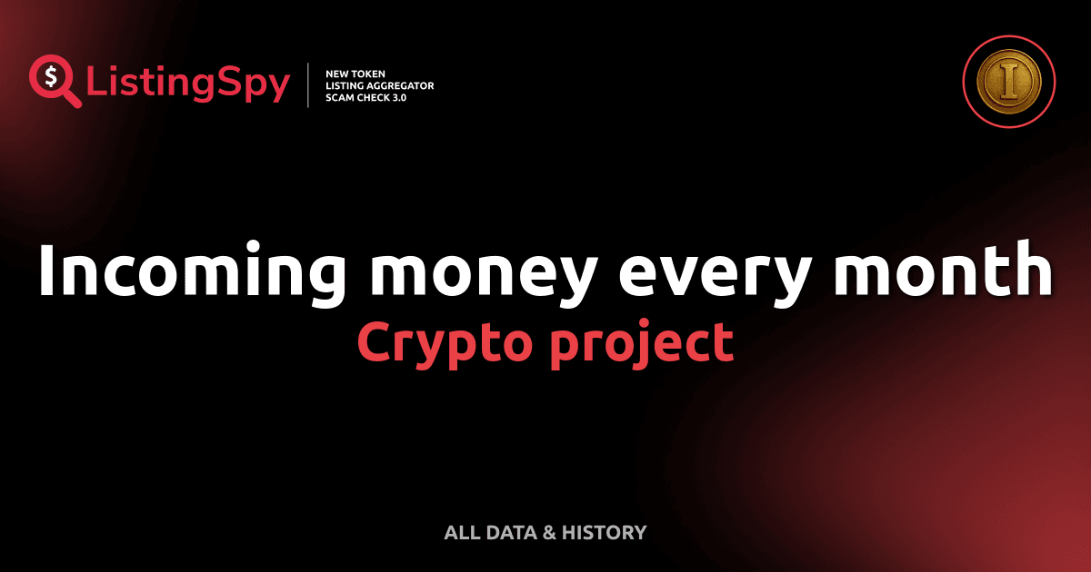 Incoming money every month crypto project: Income token listings ...