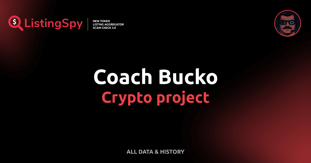 Coach Bucko crypto project: bucko token listings, events, analysis | ListingSpy