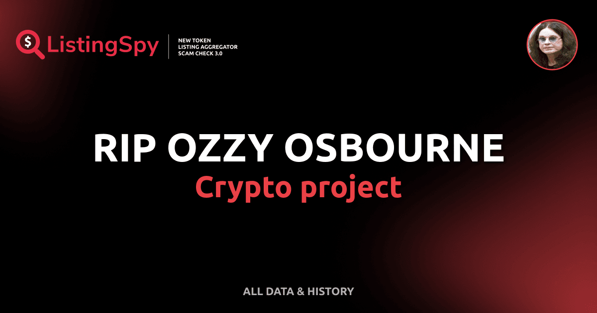 RIP OZZY OSBOURNE crypto project: RIP OZZY token listings, events ...