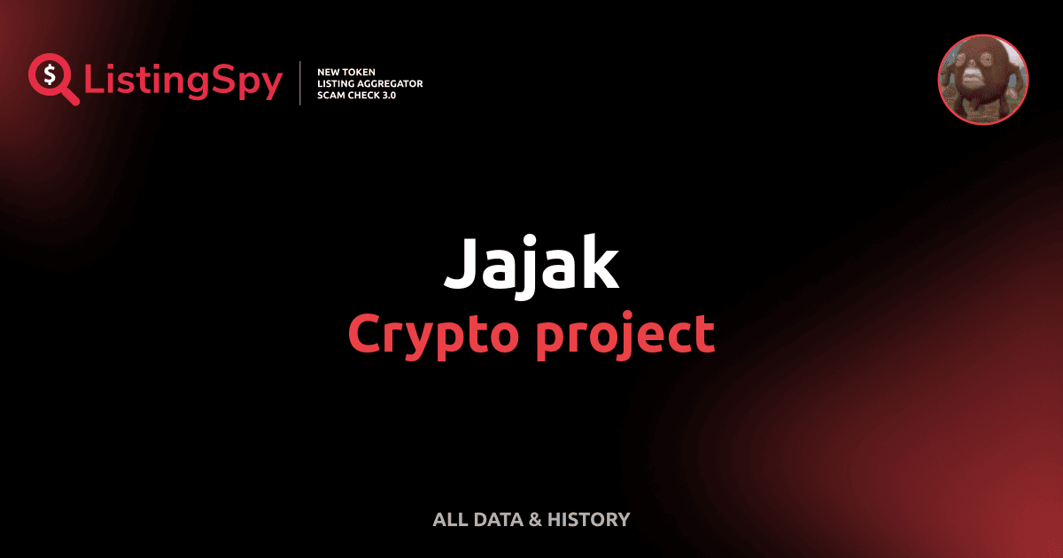Jajak crypto project: Jajak token listings, events, analysis | ListingSpy
