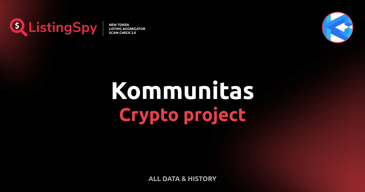 Kommunitas crypto project: kommunitas token token listings, events, analysis | ListingSpy