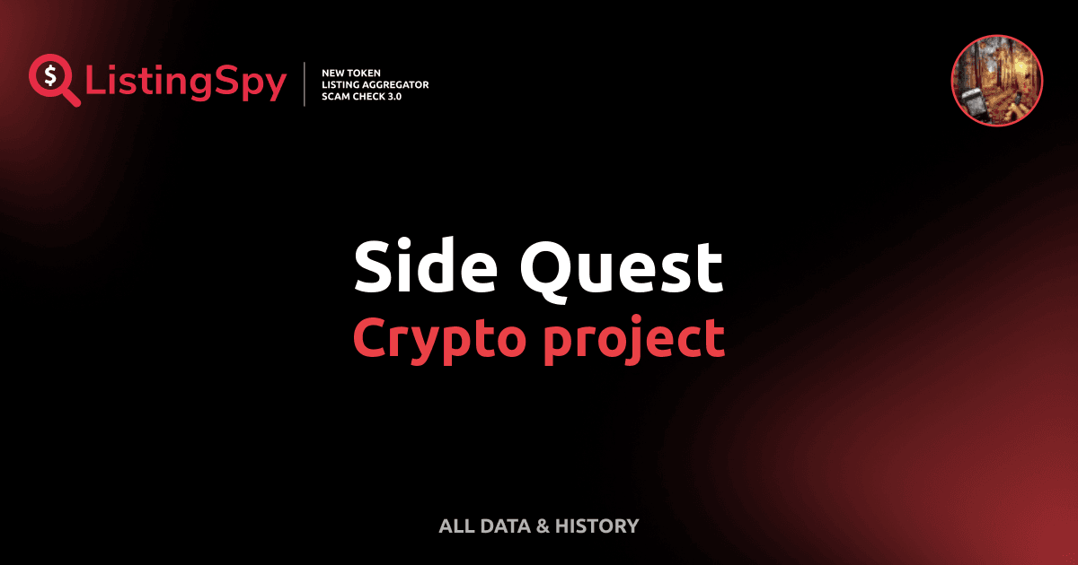 Side Quest crypto project: quest token listings, events, analysis | ListingSpy