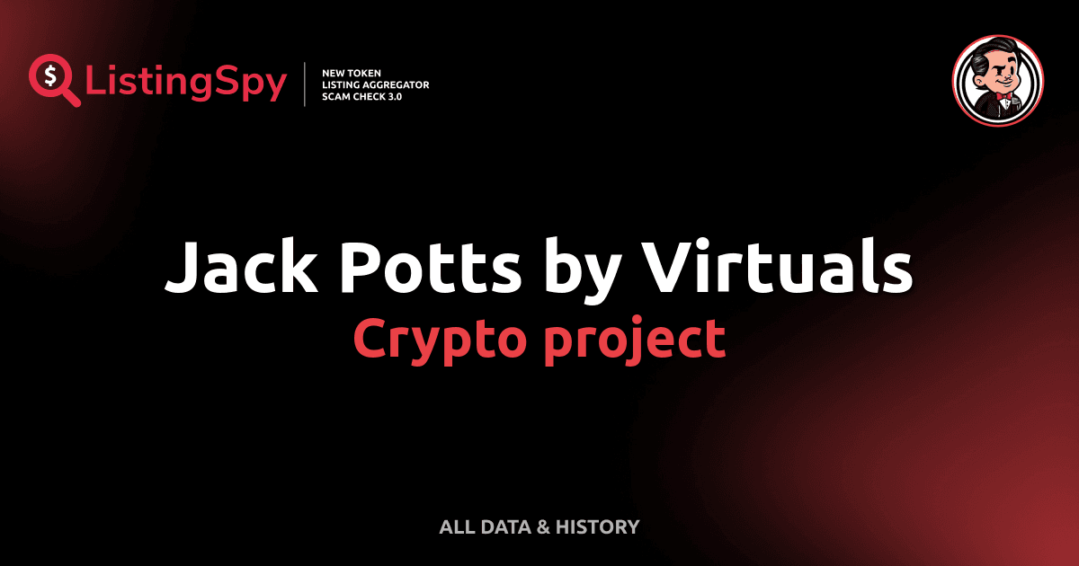 Jack Potts by Virtuals crypto project: jack token listings, events ...