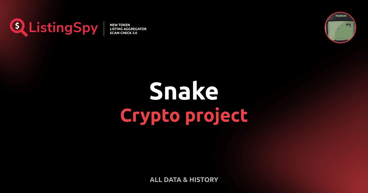 Snake crypto project: SNAKE token listings, events, analysis | ListingSpy