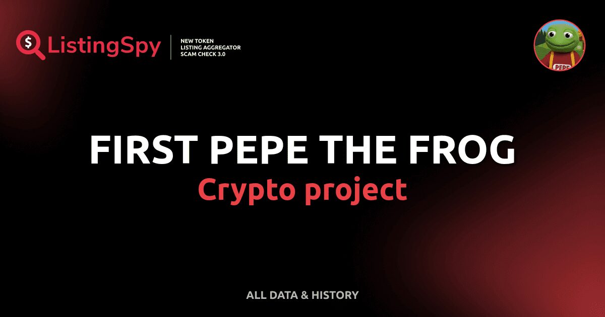 FIRST PEPE THE FROG crypto project: PEPE token listings, events ...