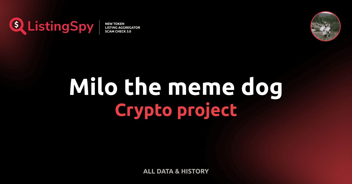 Milo the meme dog crypto project: Milo token listings, events, analysis ...