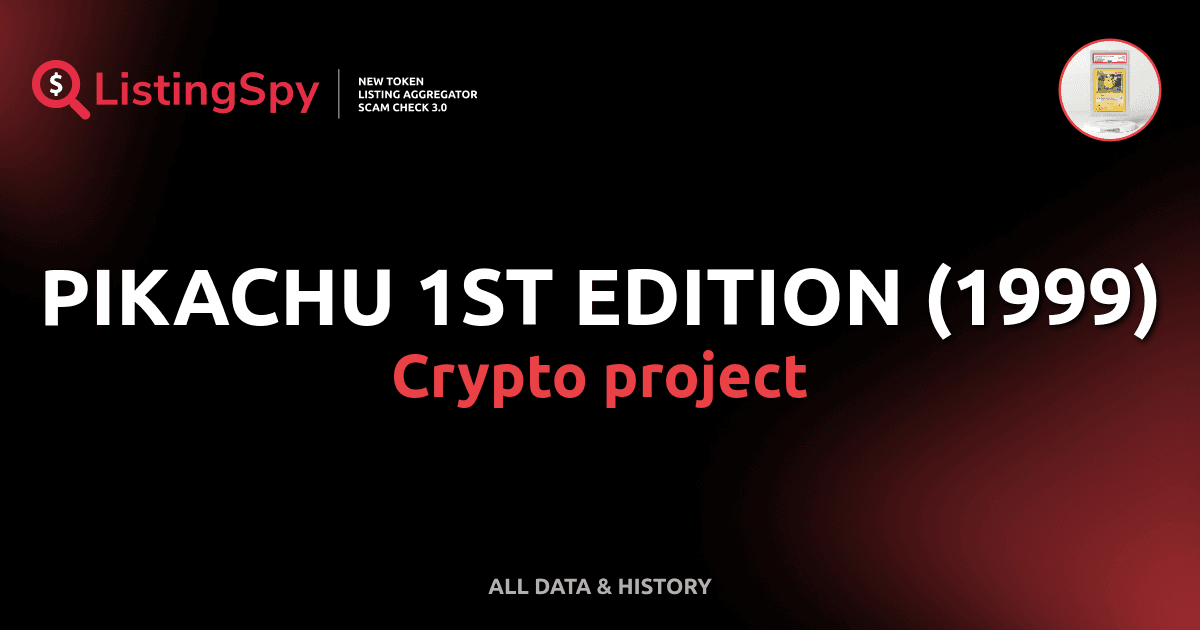 PIKACHU 1ST EDITION (1999) crypto project: PIKA token listings, events ...