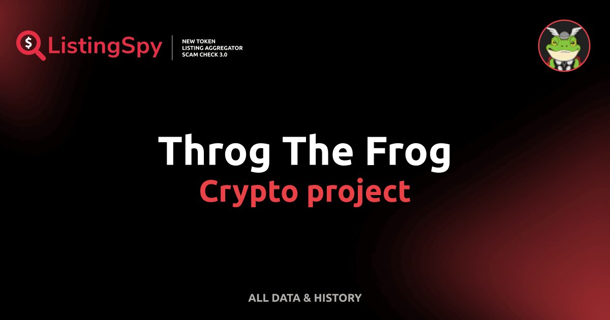 Throg The Frog crypto project: THROG token listings, events, analysis ...