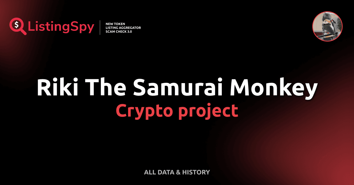 Riki The Samurai Monkey crypto project: Riki token listings, events ...