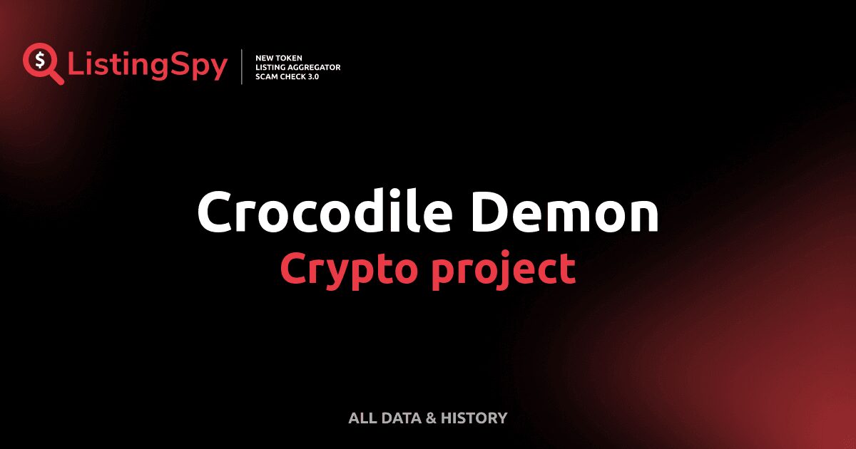 Crocodile Demon crypto project: CD token listings, events, analysis ...