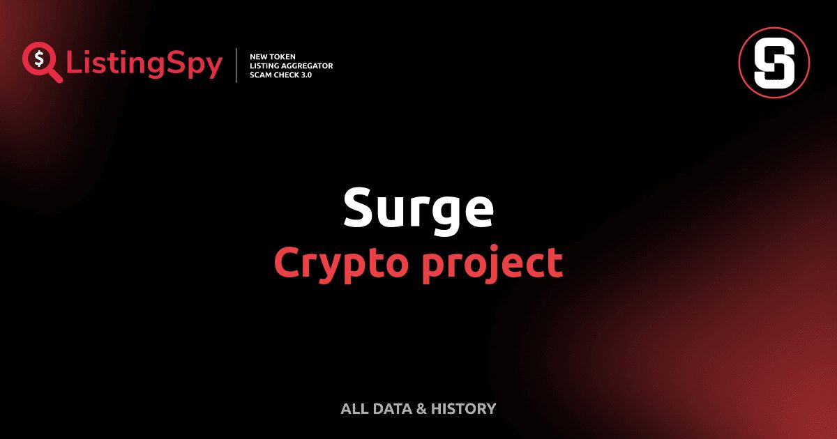 Surge crypto project: surge token listings, events, analysis | ListingSpy
