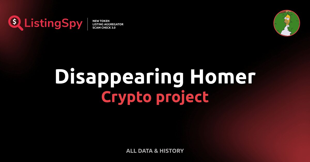 Disappearing Homer crypto project: HOMER token listings, events ...