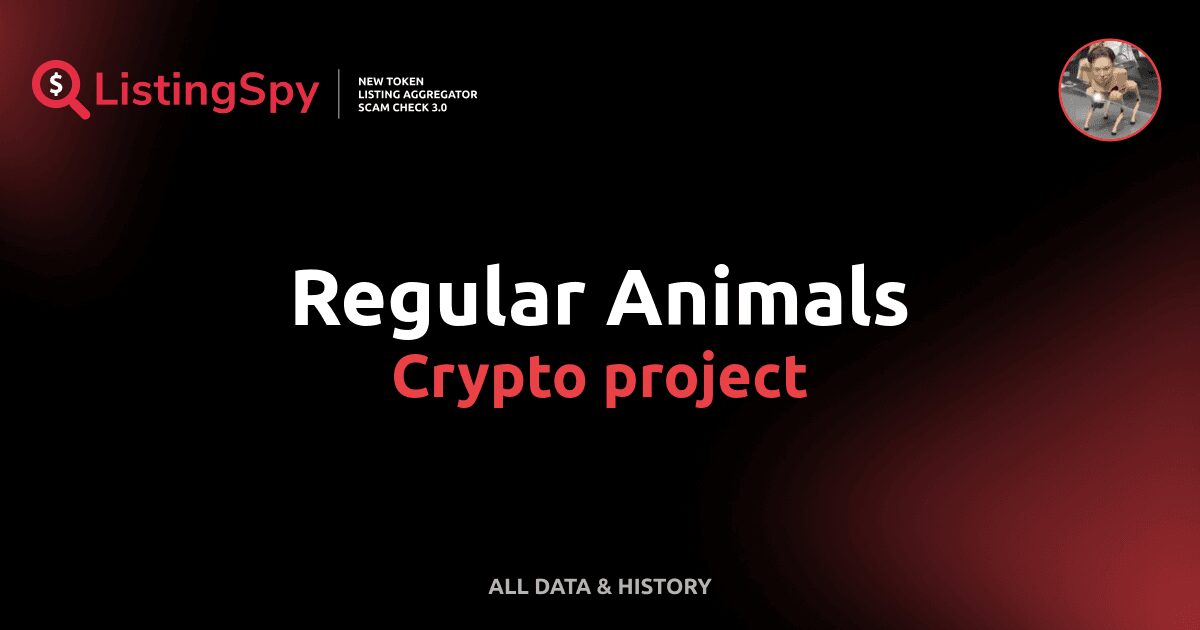 Regular Animals crypto project: ANIMALS token listings, events ...