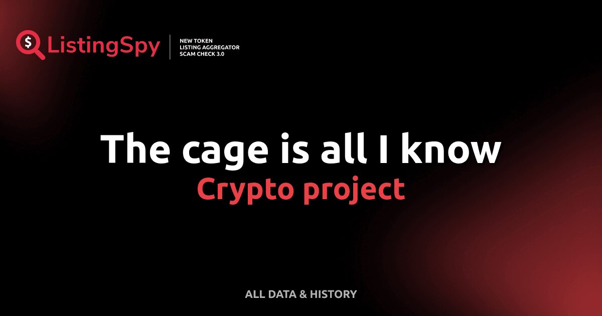 The cage is all I know crypto project: CAGE token listings, events ...