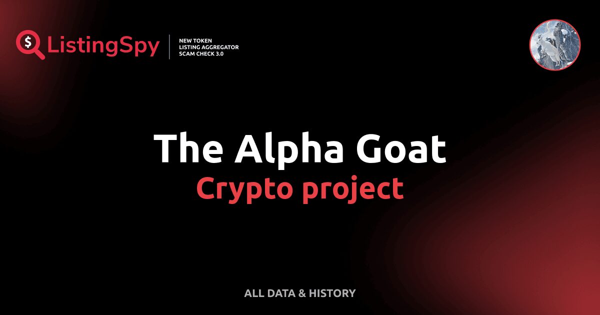 The Alpha Goat crypto project: GOAT token listings, events, analysis ...