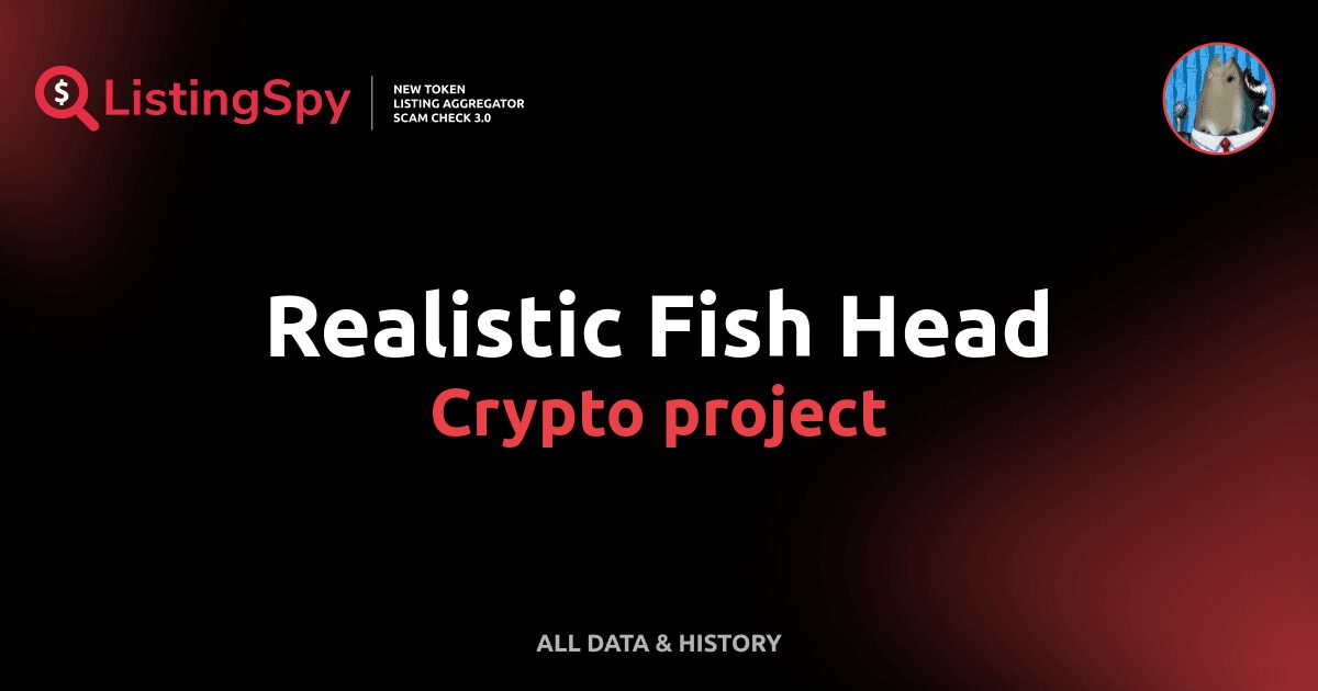 Realistic Fish Head crypto project: MrFish token listings, events ...