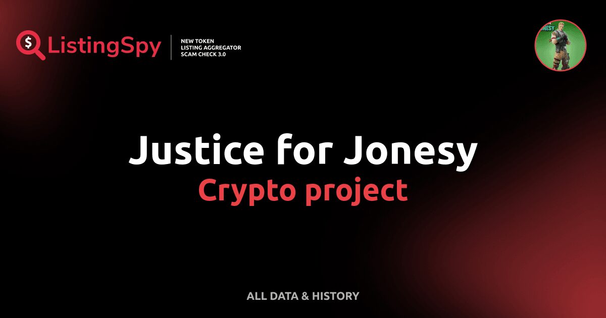 Justice for Jonesy crypto project: Jonesy token listings, events ...